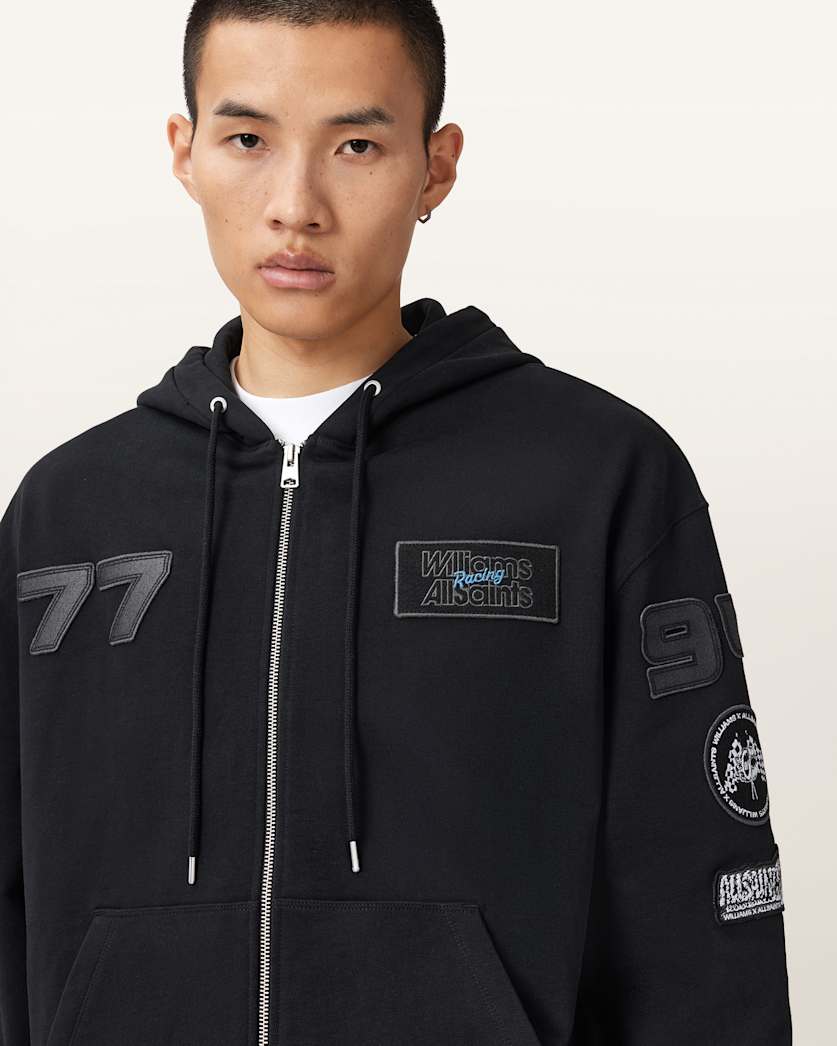 Williams X AllSaints Apex Zip Sweatshirt Jet Black | ALLSAINTS US